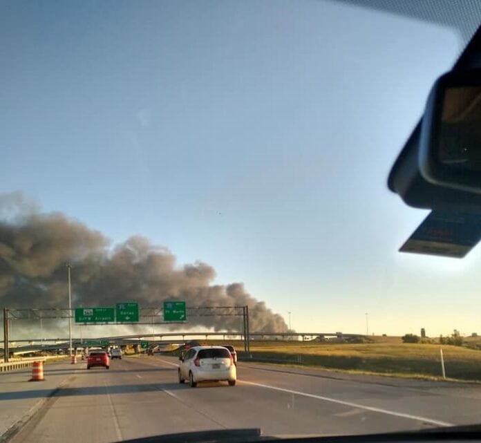 Fallen Power Lines At Poly America In Grand Prairie Cause Massive Fire