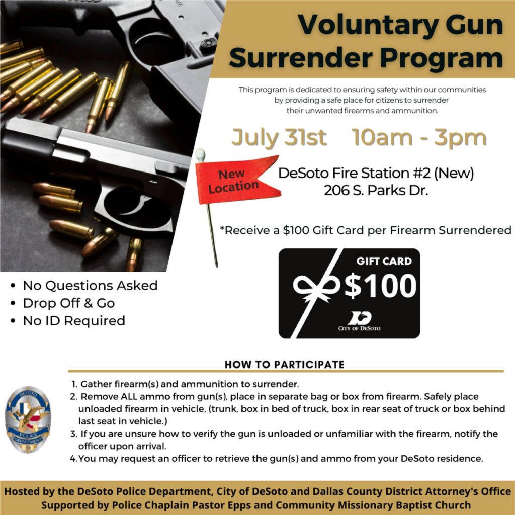 DeSoto Voluntary Gun Surrender Program July 31 - Focus Daily News