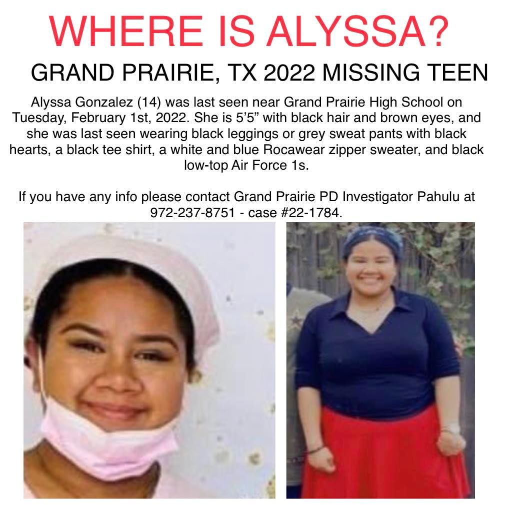 FOUND SAFE: Grand Prairie Police Searching Two Missing 14 Year Old ...