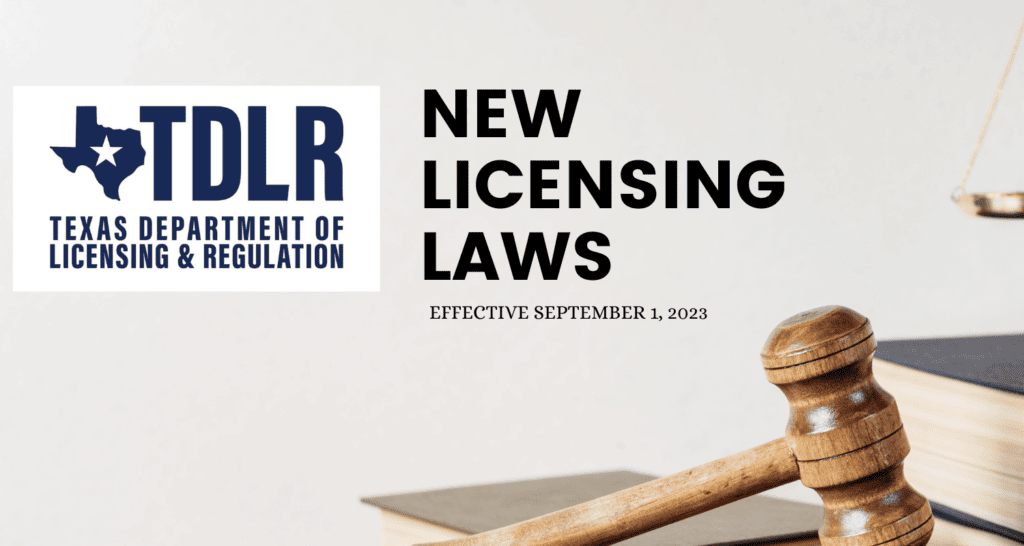 New laws affecting TDLR and its licensees take effect September 1 ...