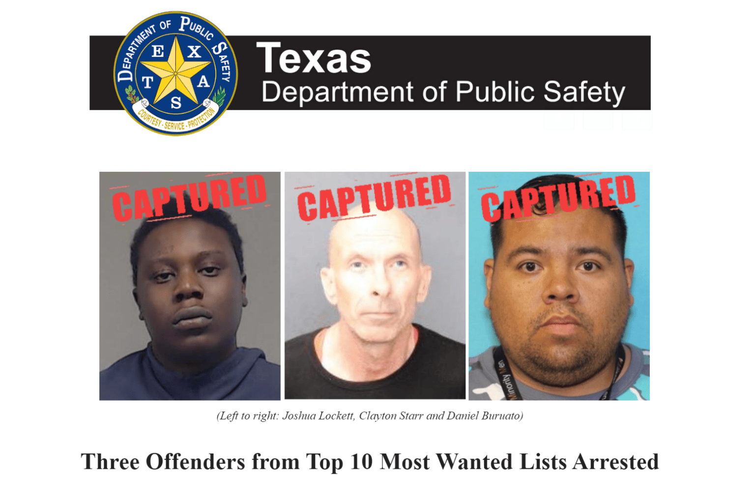 Three Offenders from Top 10 Most Wanted Lists Arrested - Focus Daily News