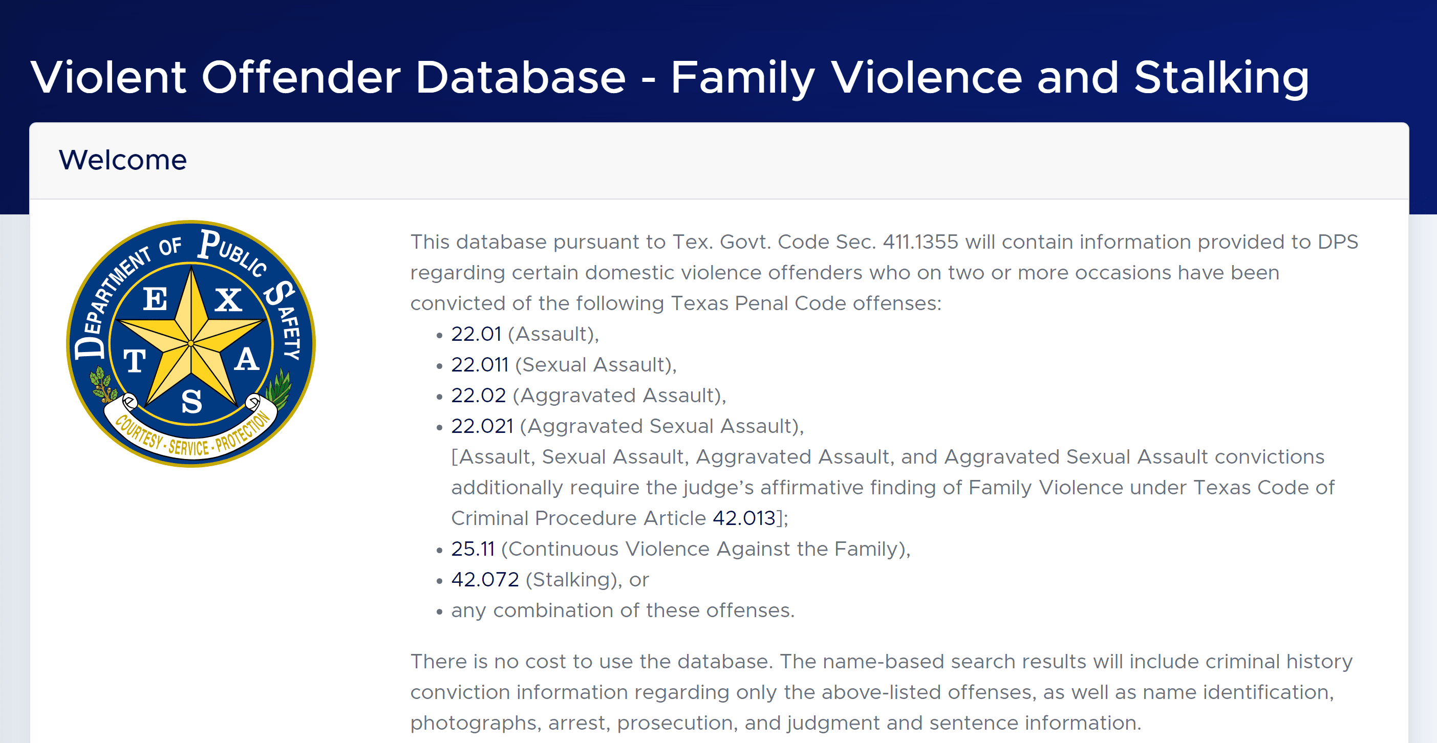 DPS Launches Violent Offender Database - Focus Daily News